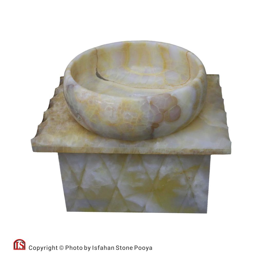 yellow onyx wash basin | Isfahan Stone Shop